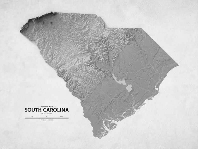 South Carolina Map Poster 3 Options - Etsy