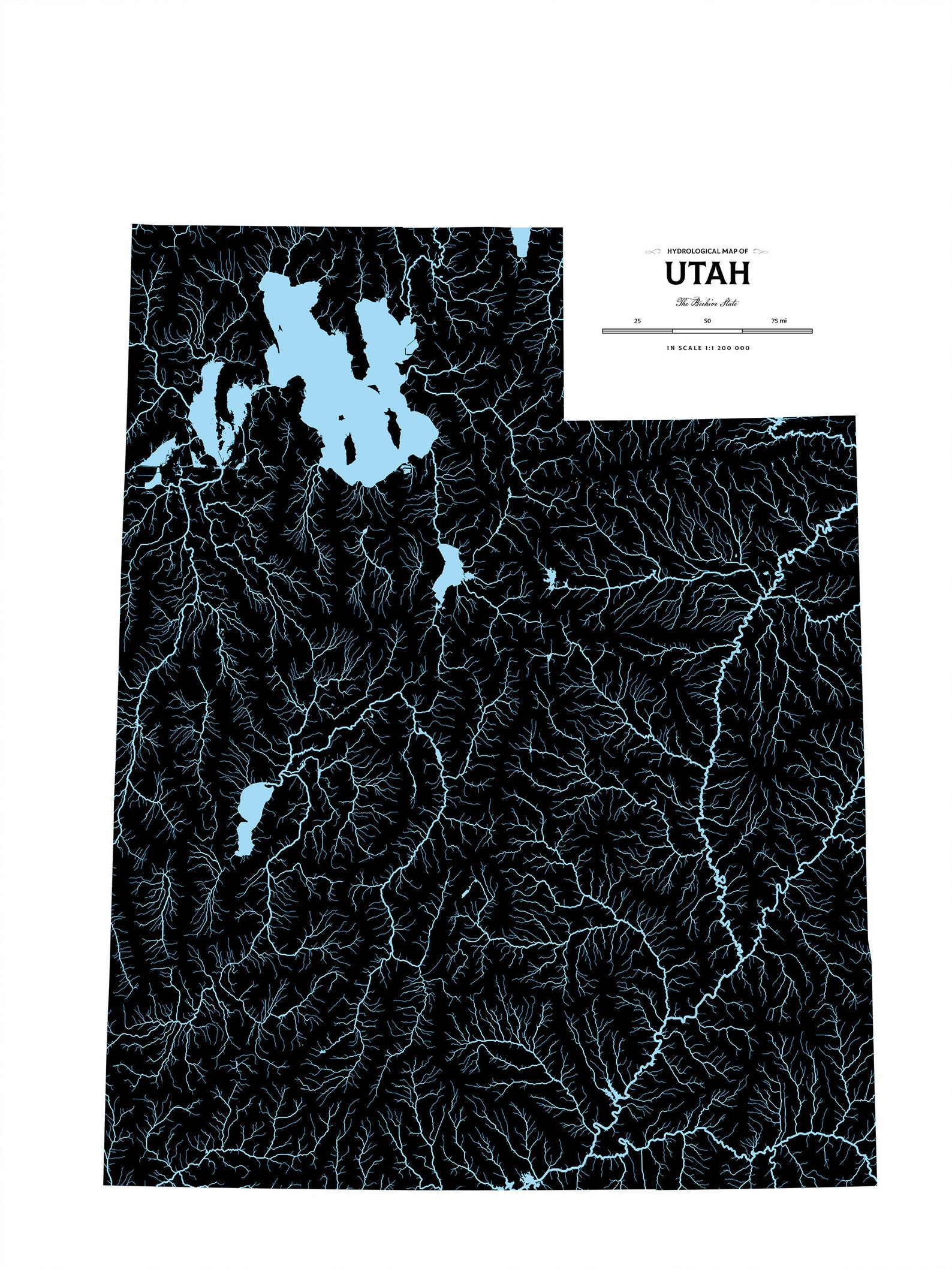 Utah Map Poster 3 Options - Etsy
