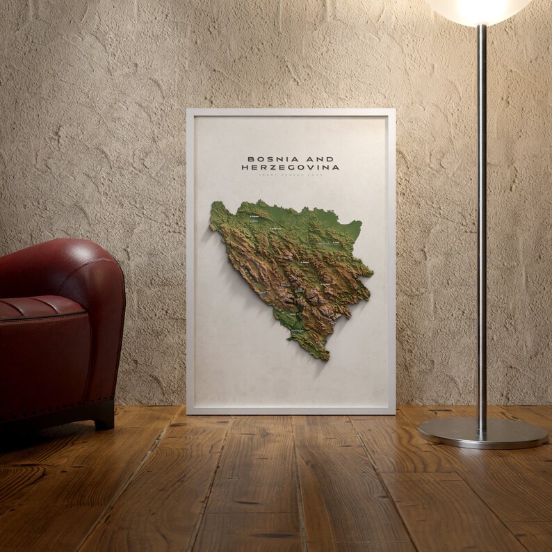 Bosnia Poster, Bosnia Map, Bosnia Wall Decor, Bosnia Map Poster, Map Poster - Etsy