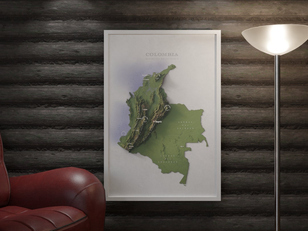 Colombia Poster, Colombia Map, Colombia Wall Decor, Colombia Map Poster ...