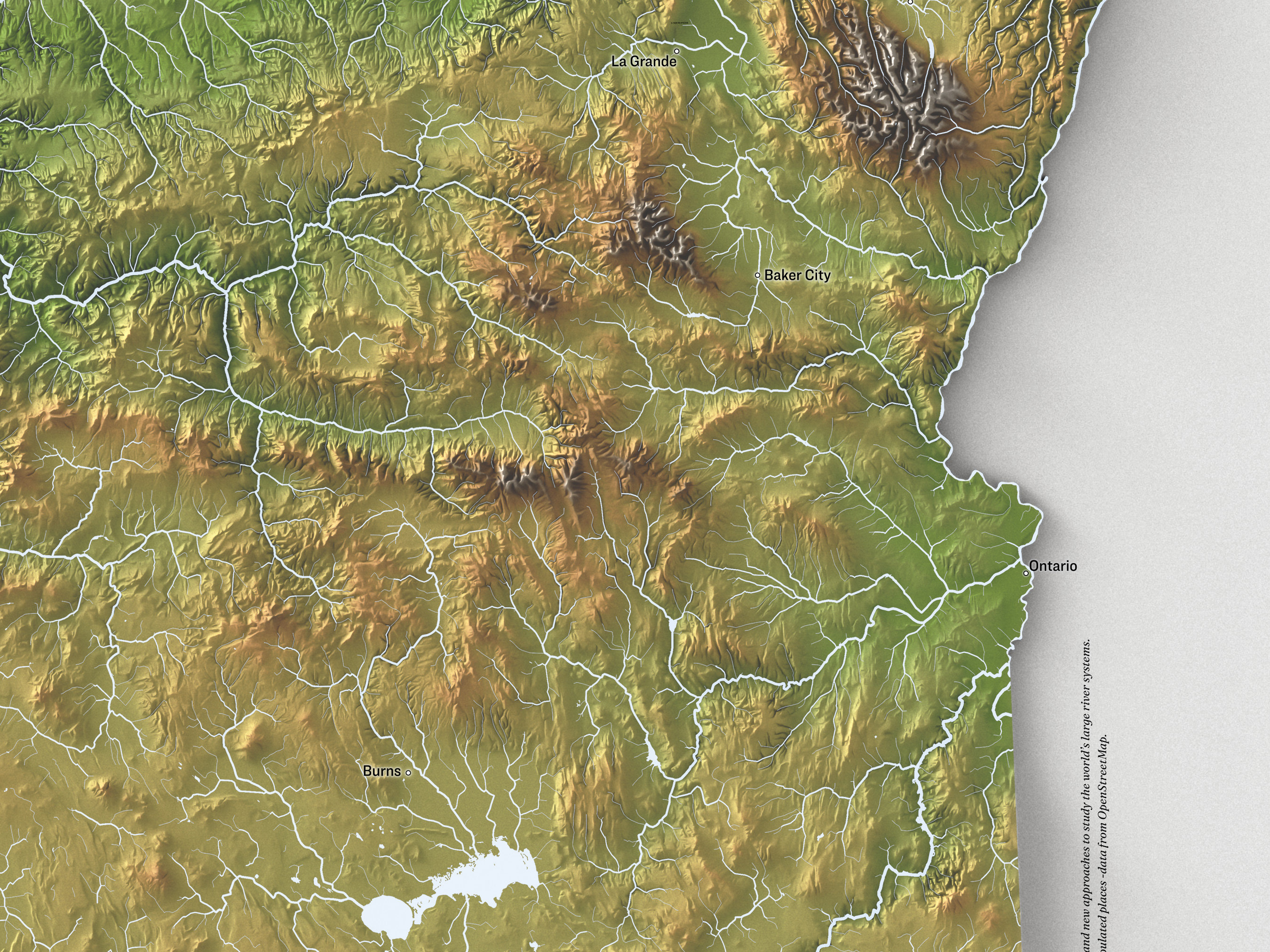 Exquisite Oregon Map Poster Topography and Hydrology Unveiled - Etsy