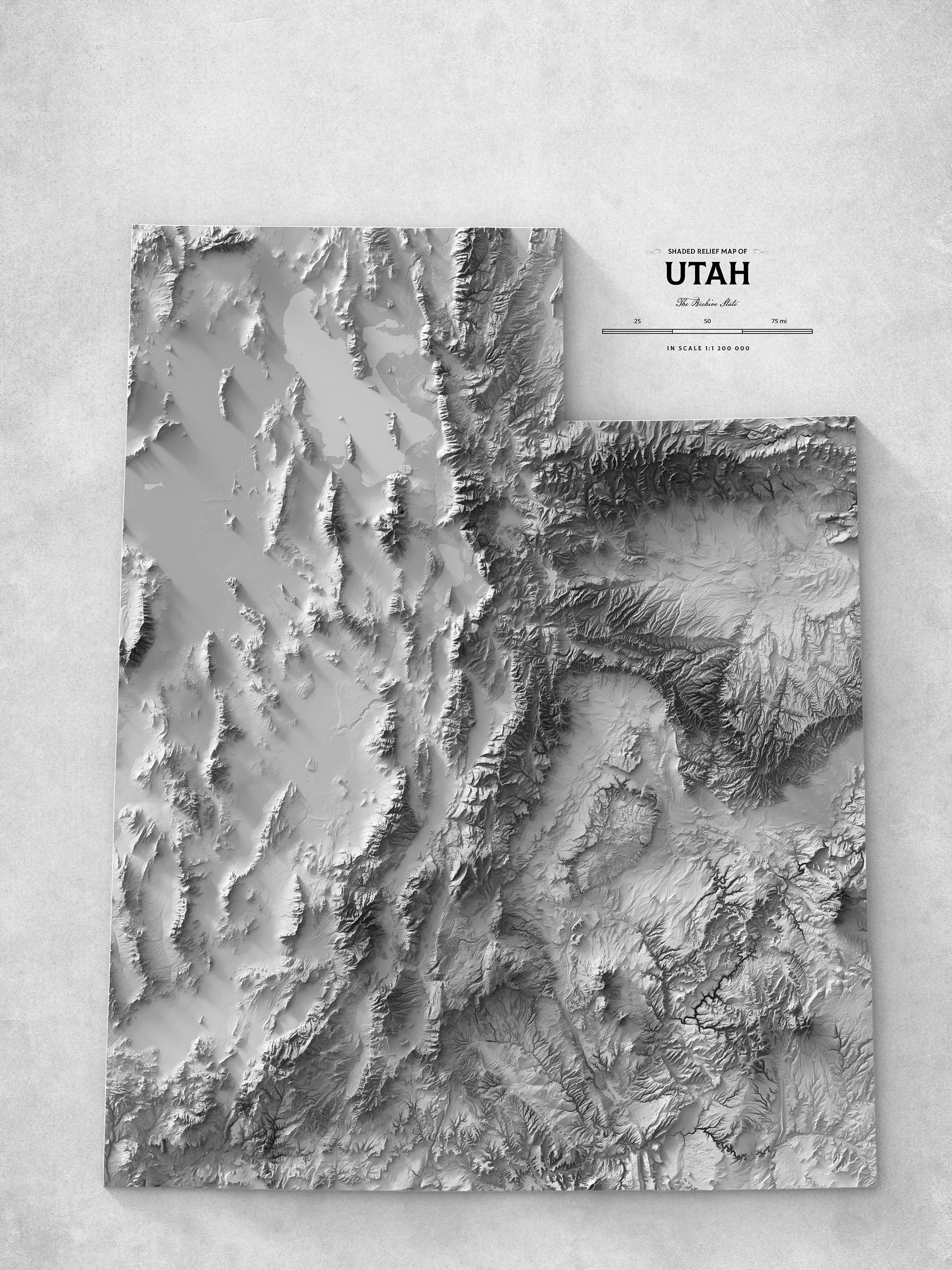 Utah Map Poster 3 Options - Etsy