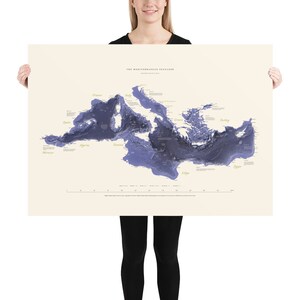 Mediterranean Seafloor Shaded Relief Map Explore the Depths in Stunning ...