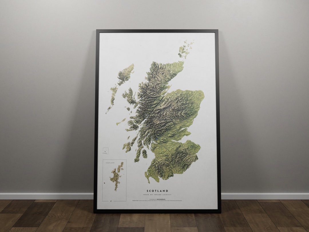 Scotland Topographic Map, Map of Scotland, Scotland Decor, Scotland Wall Map - Etsy