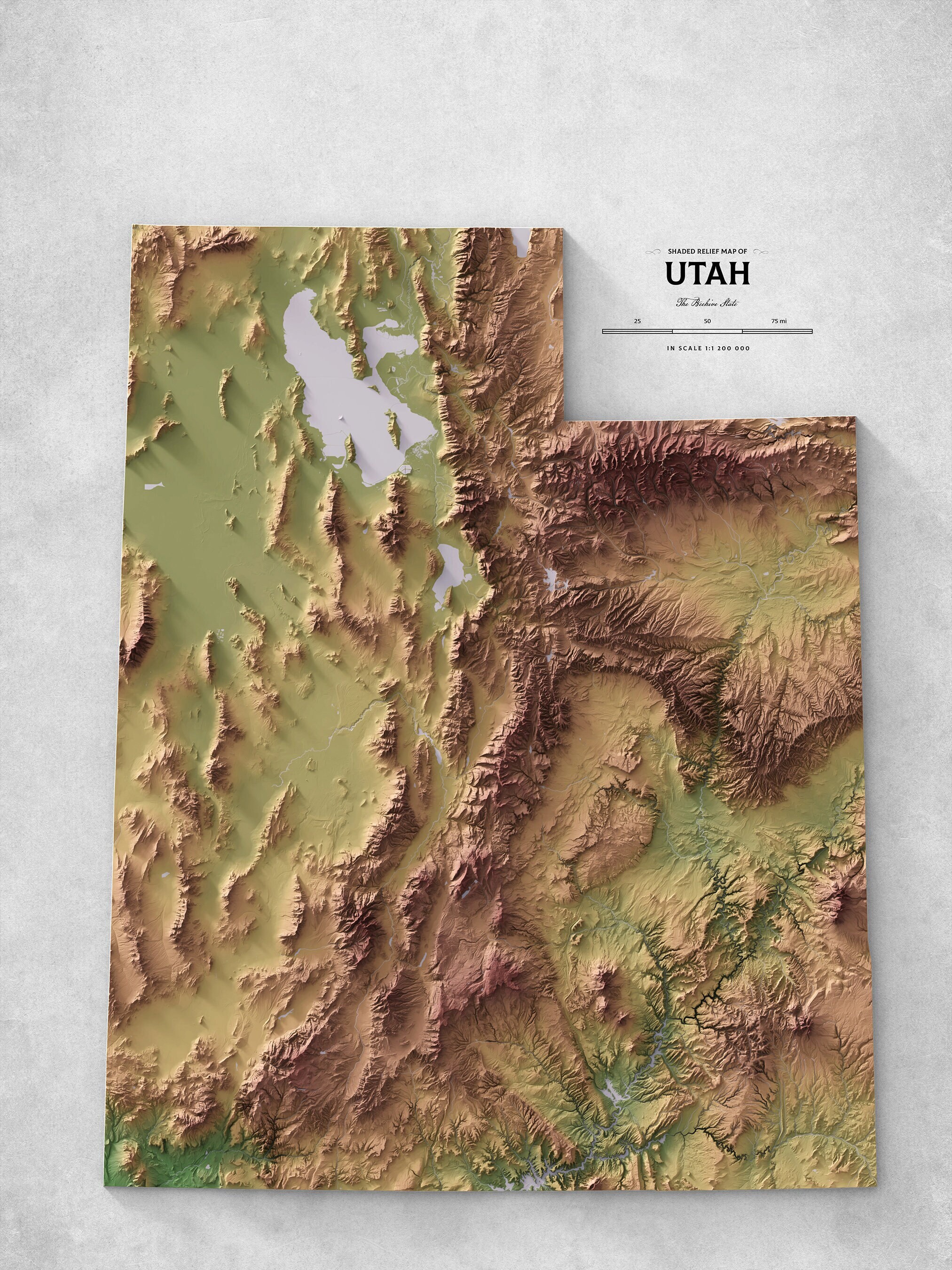 Utah Map Poster 3 Options - Etsy