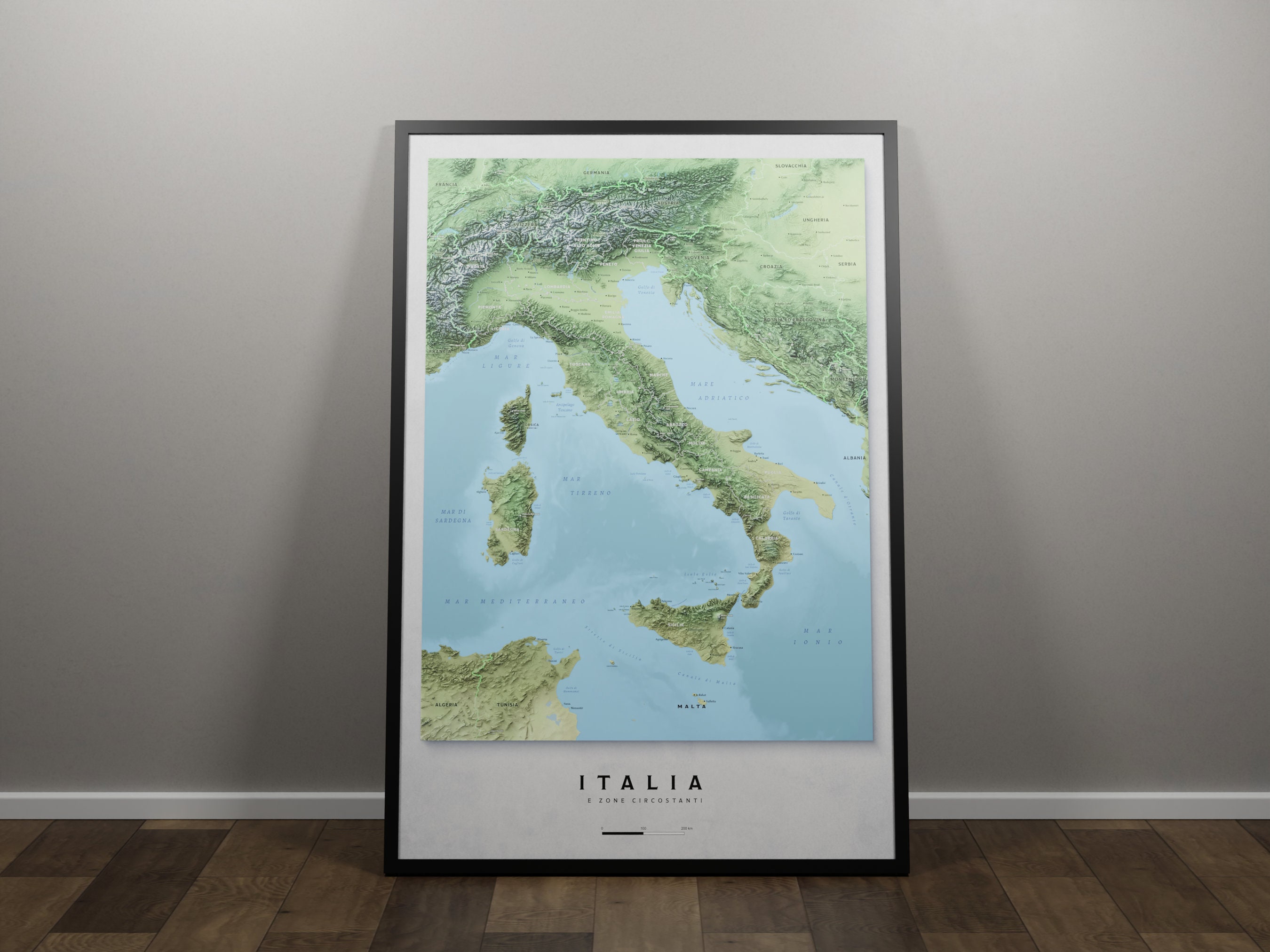 Italy Topographic Map, Map of Italy, Italy Decor, Italy Wall Map - Etsy