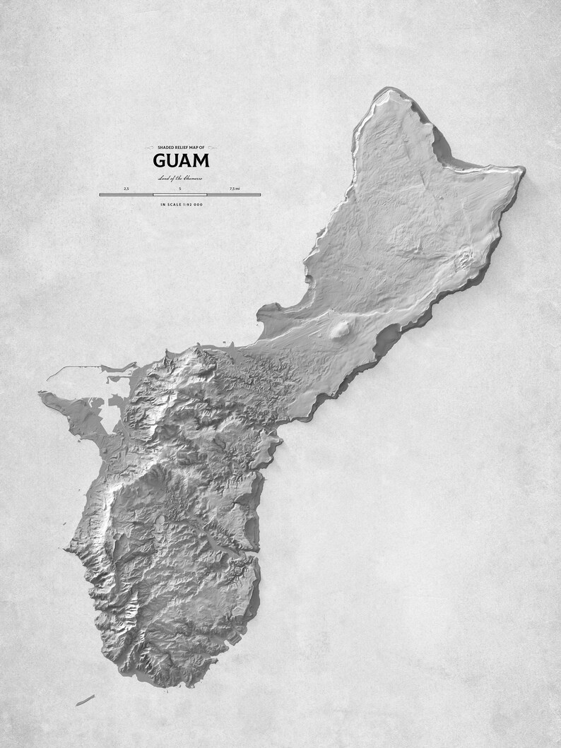 Guam Map Poster 2 Options - Etsy