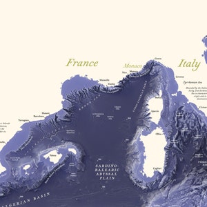 Mediterranean Seafloor Shaded Relief Map Explore the Depths in Stunning ...