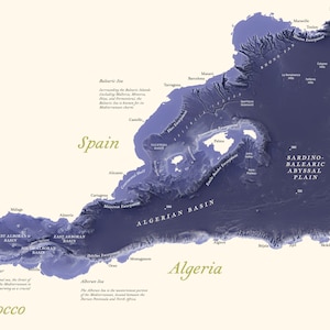 Mediterranean Seafloor Shaded Relief Map Explore the Depths in Stunning ...