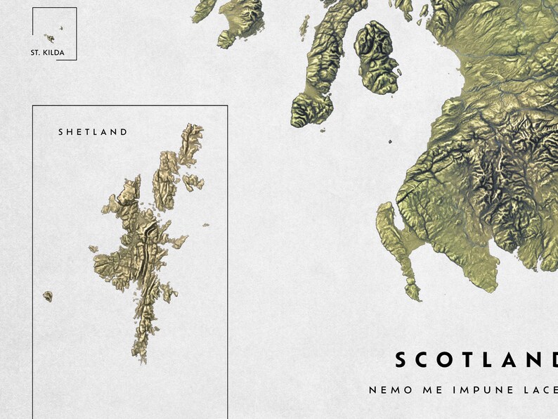 Scotland Topographic Map, Map of Scotland, Scotland Decor, Scotland ...