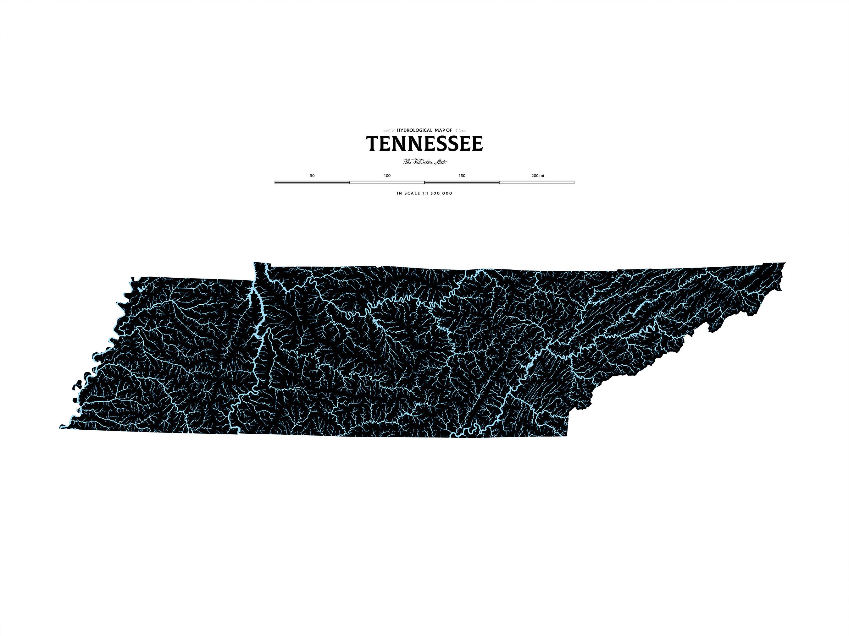 Tennessee Map Poster 3 Options - Etsy