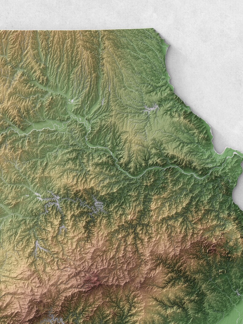 Missouri Map Poster 3 Options - Etsy