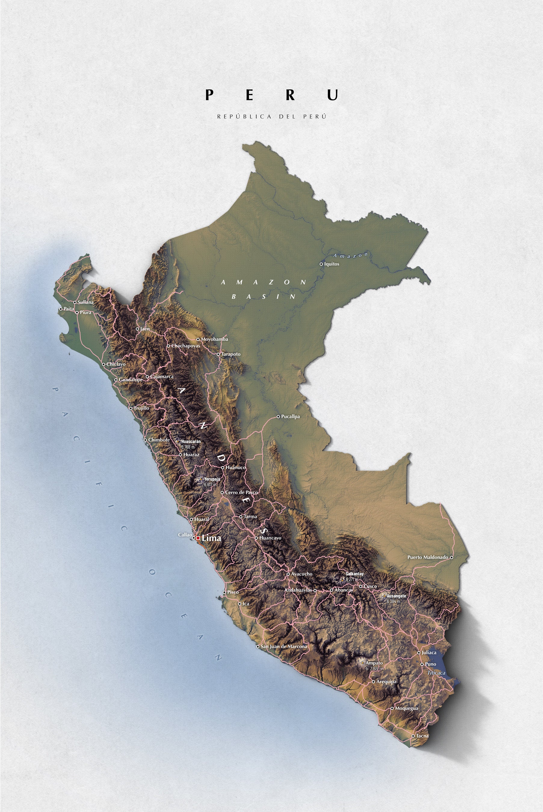 Peru Map Poster - Etsy
