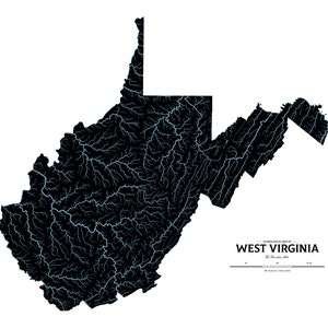 West Virginia Map Poster 3 Options - Etsy