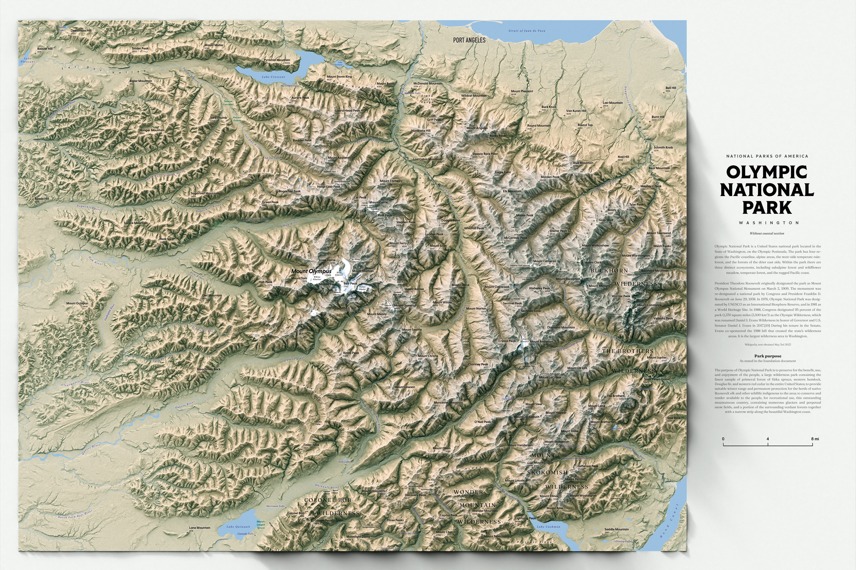 Olympic National Park Map Poster - Etsy
