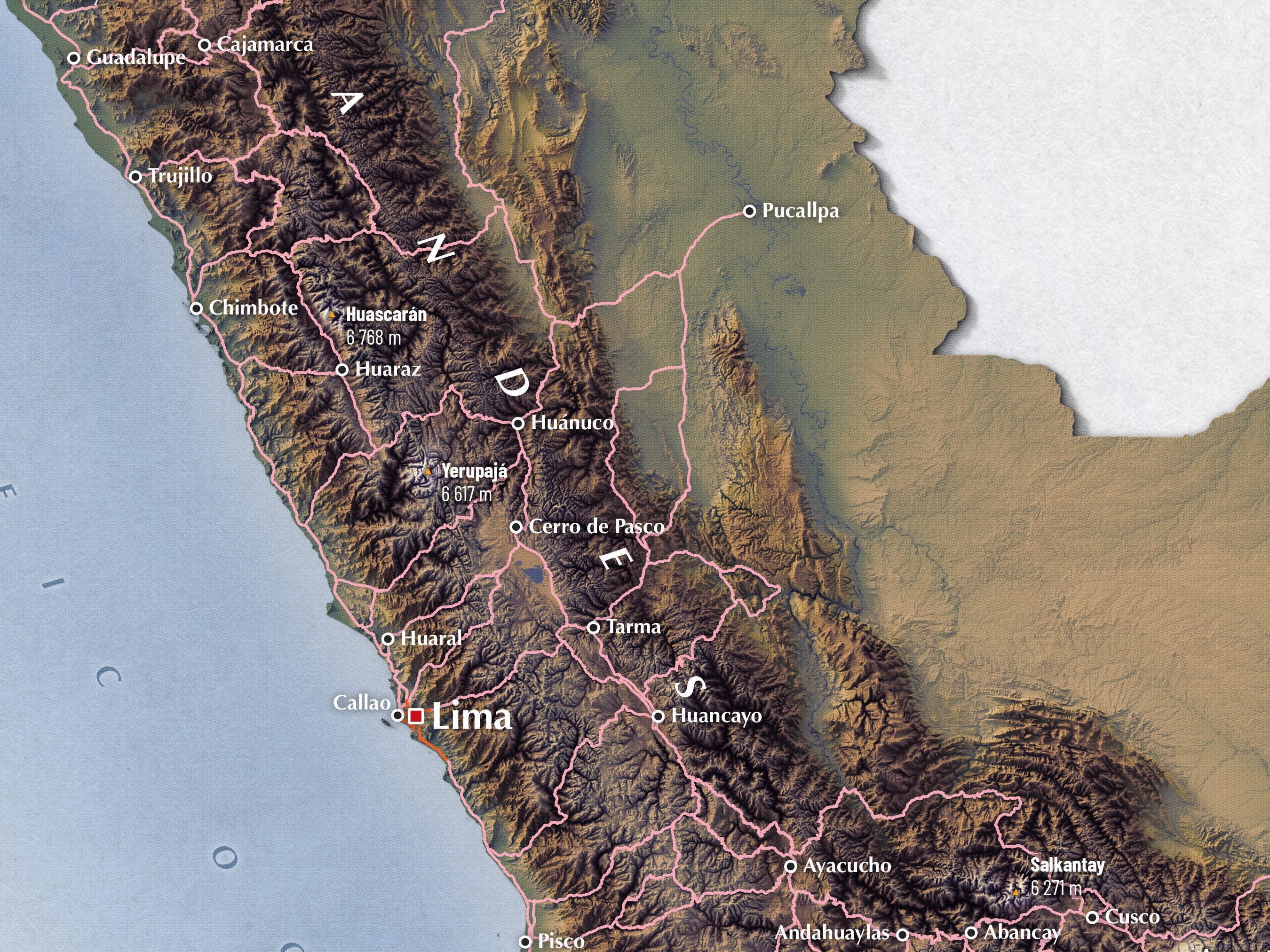 Geographic map of peru
