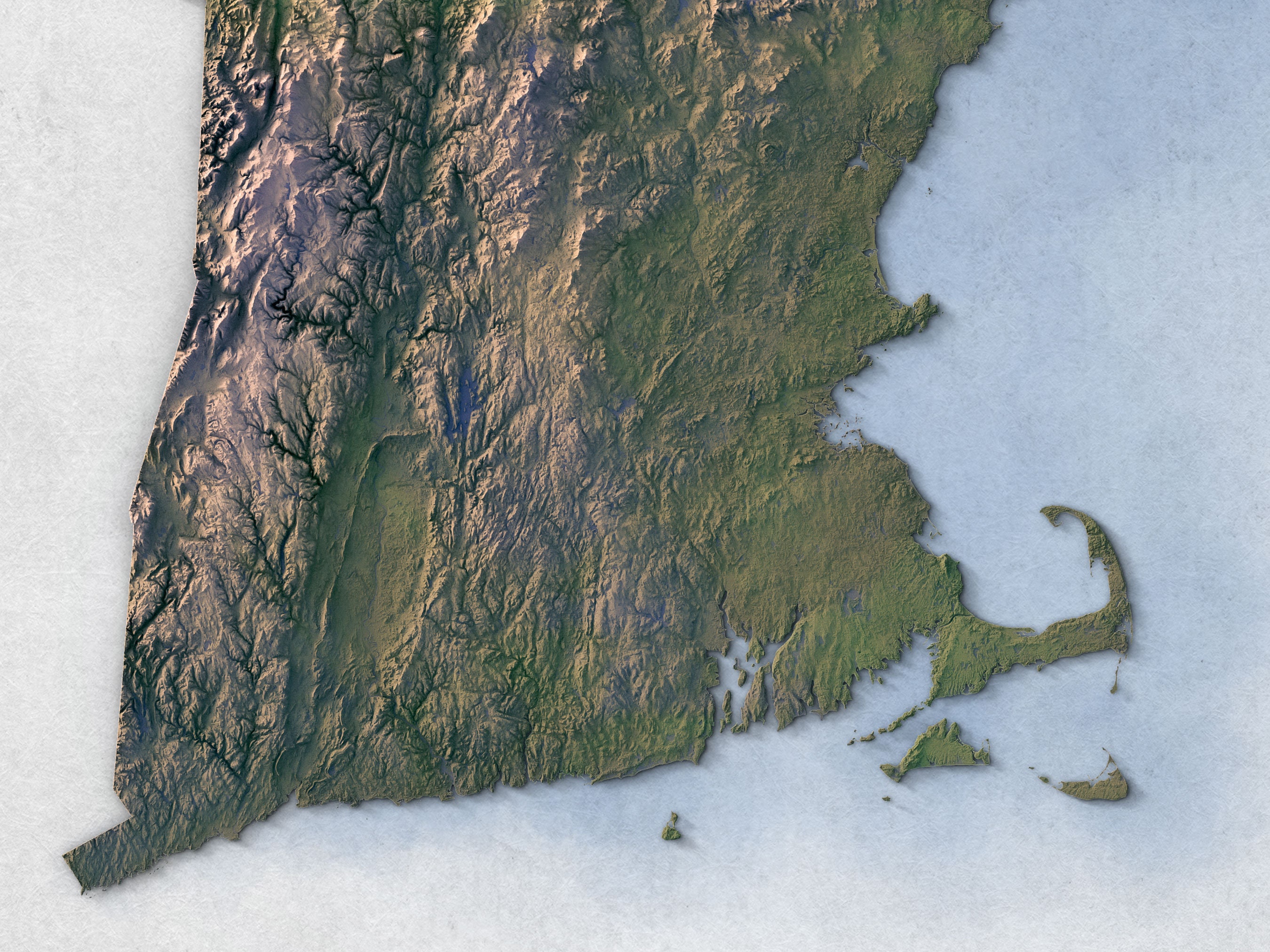 unlabeled map of new england