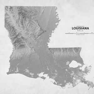 Louisiana Map Poster 3 Options - Etsy