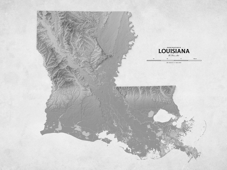 Louisiana Map Poster 3 Options - Etsy