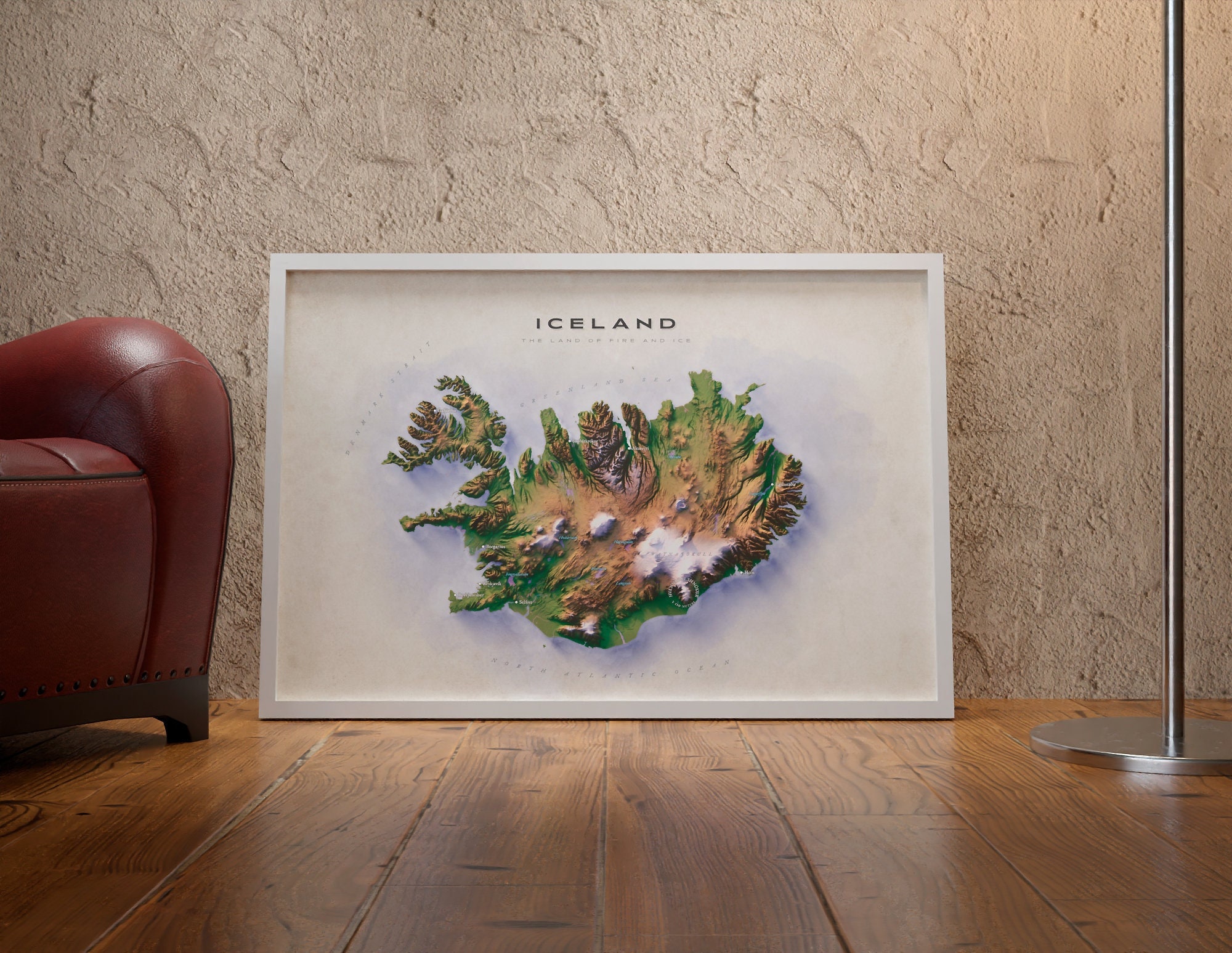 Iceland Vintage Style Poster, Iceland Map, Iceland Wall Decor, Iceland ...