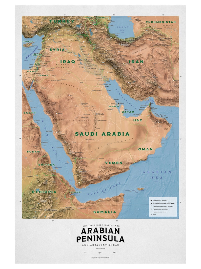 Physical Map Of Arabian Peninsula