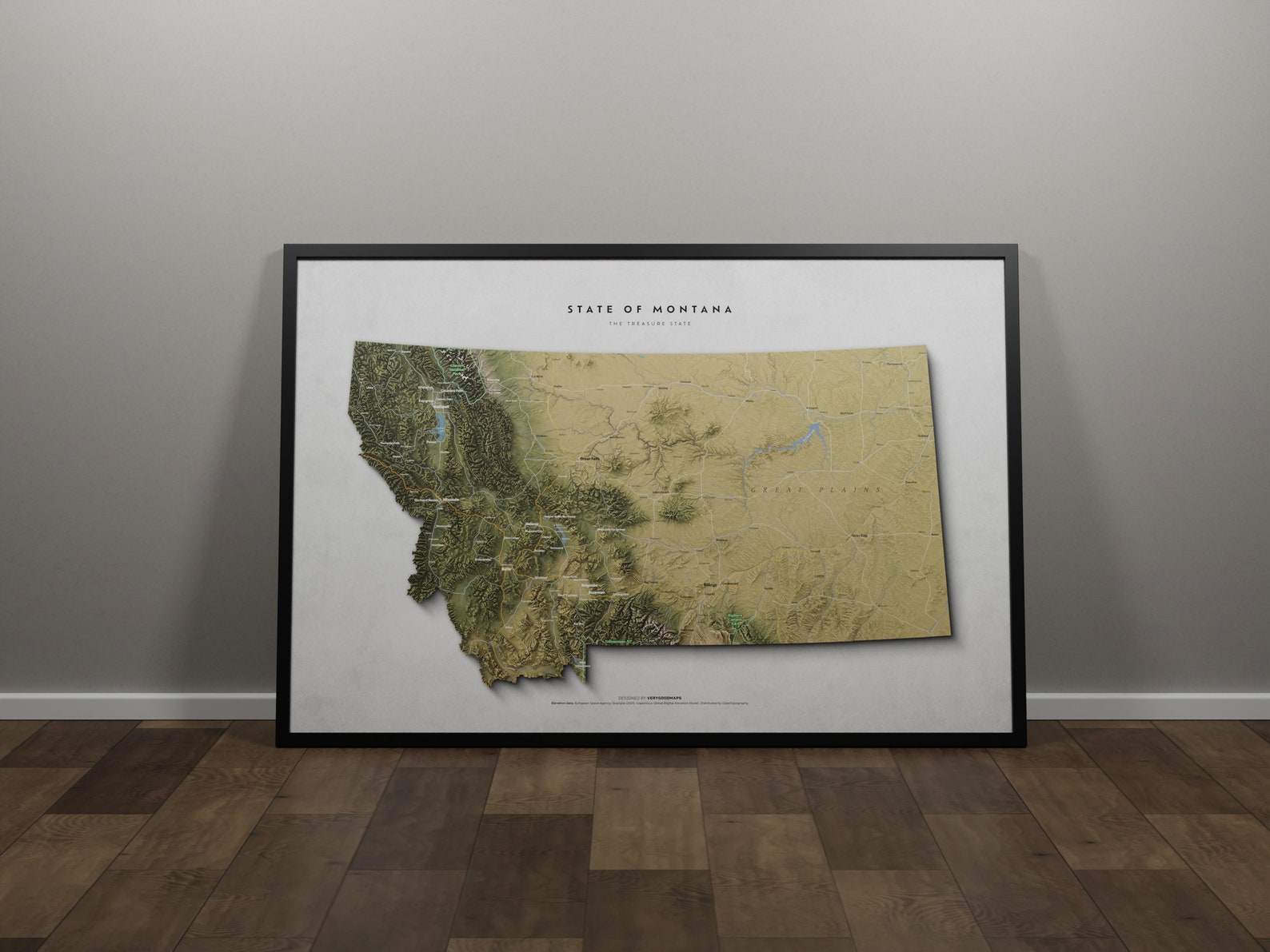 Montana Topographic Map, Map of Montana, Montana Decor, Montana Wall Map - Etsy