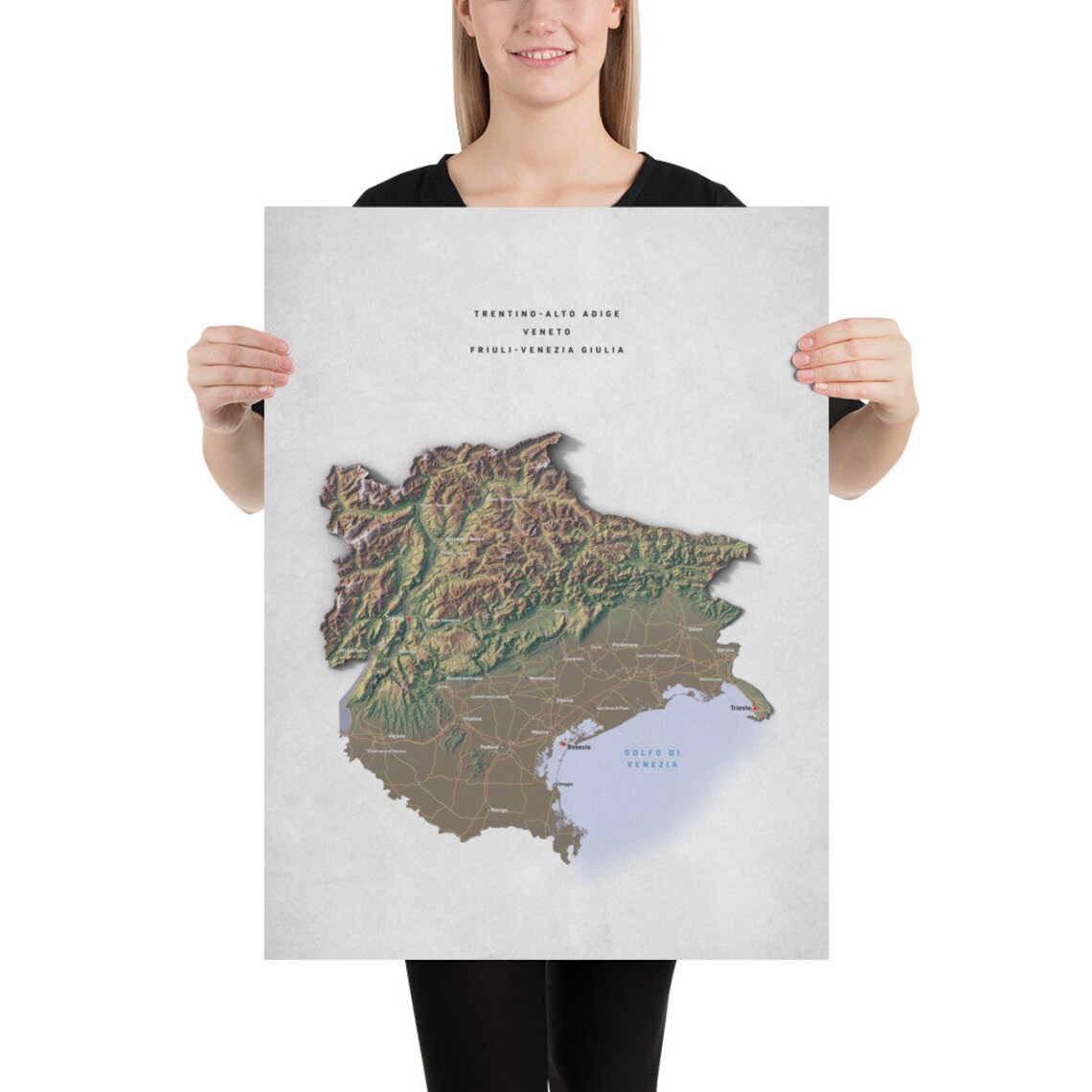Map Poster of Northeast Italy - Etsy