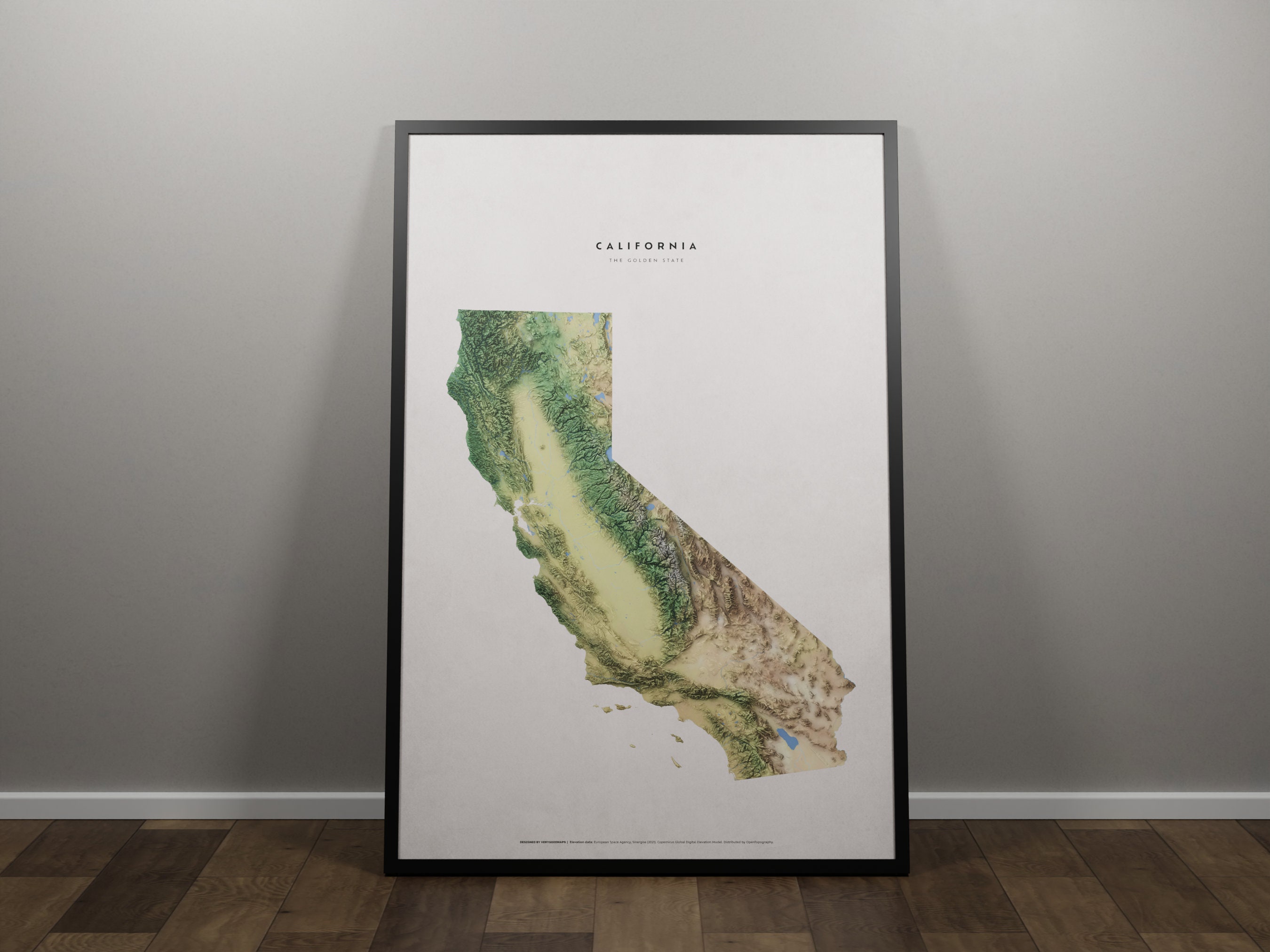 California Topographic Map Map of California California - Etsy