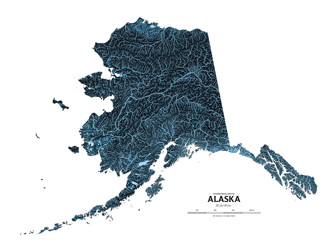 Alaska Map Poster 3 Options - Etsy