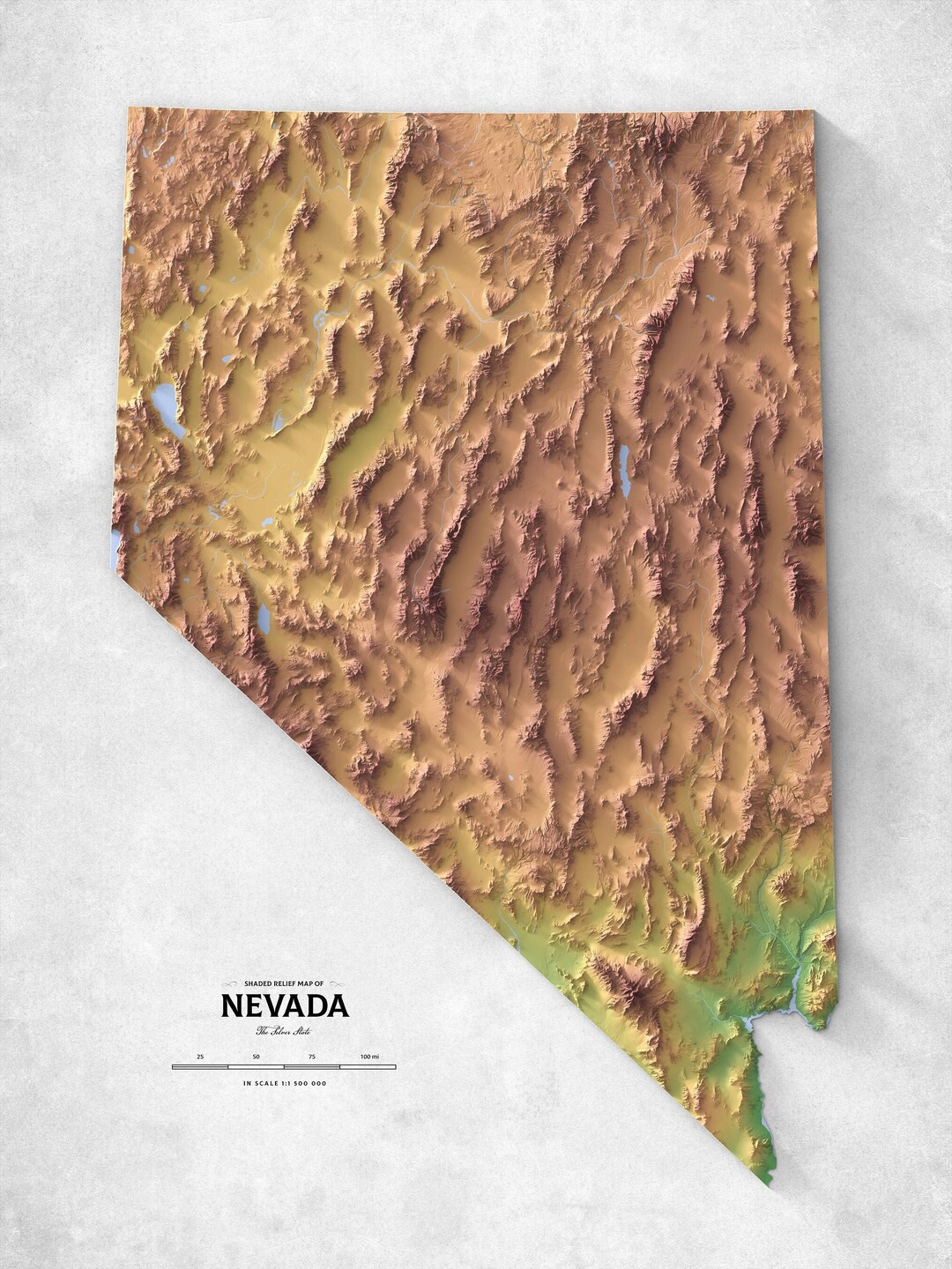 Nevada Map Poster 3 Options - Etsy
