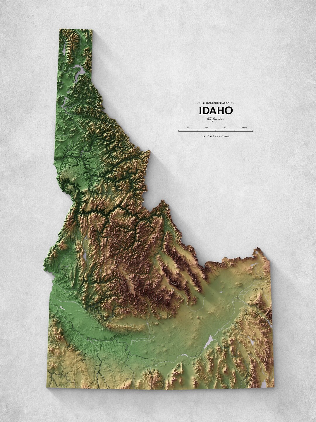 Idaho Map Poster 3 Options - Etsy