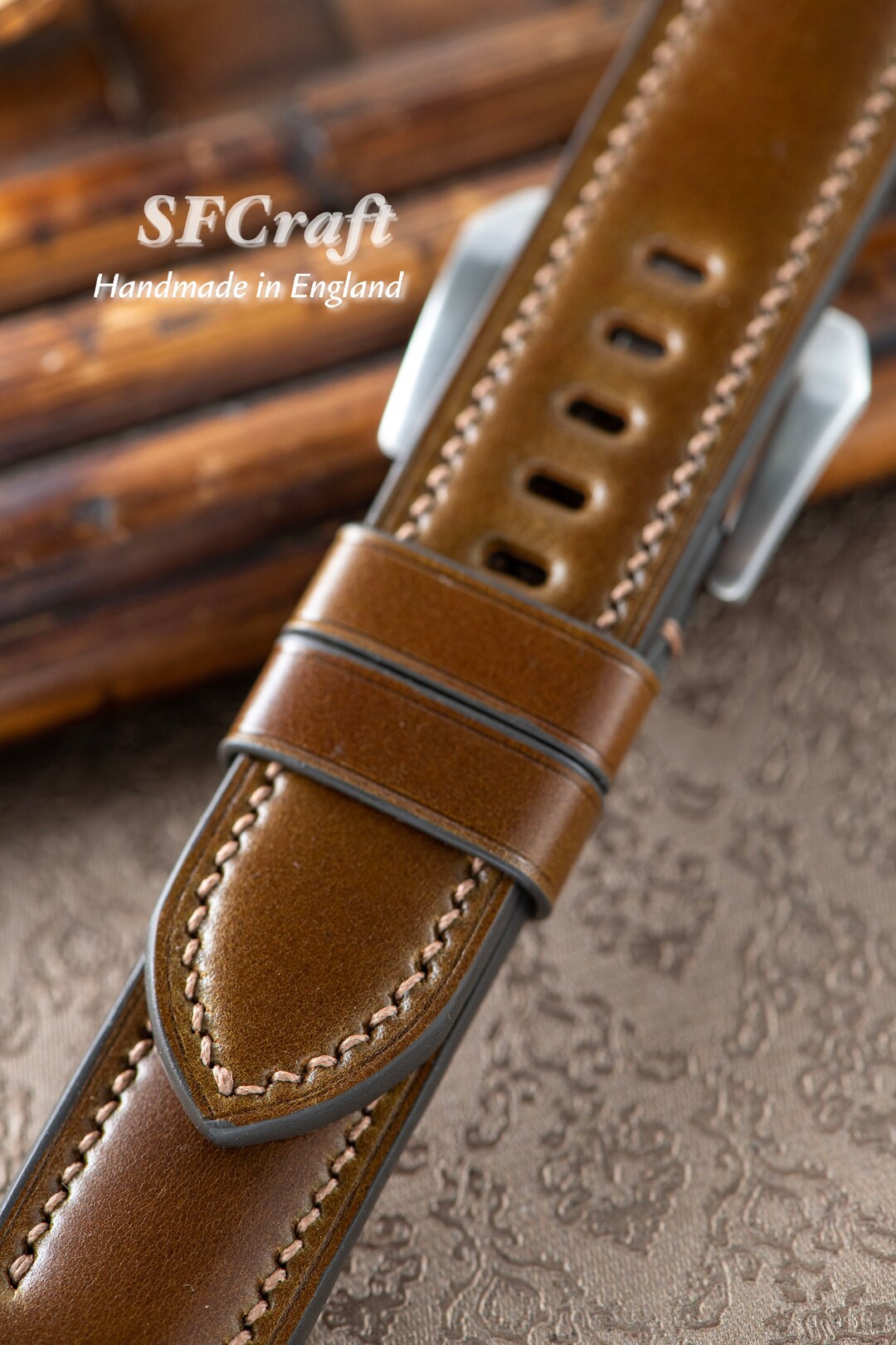 Japan Shinki Shell Cordovan Leather Watch Strap Custom Made by Panerai ...