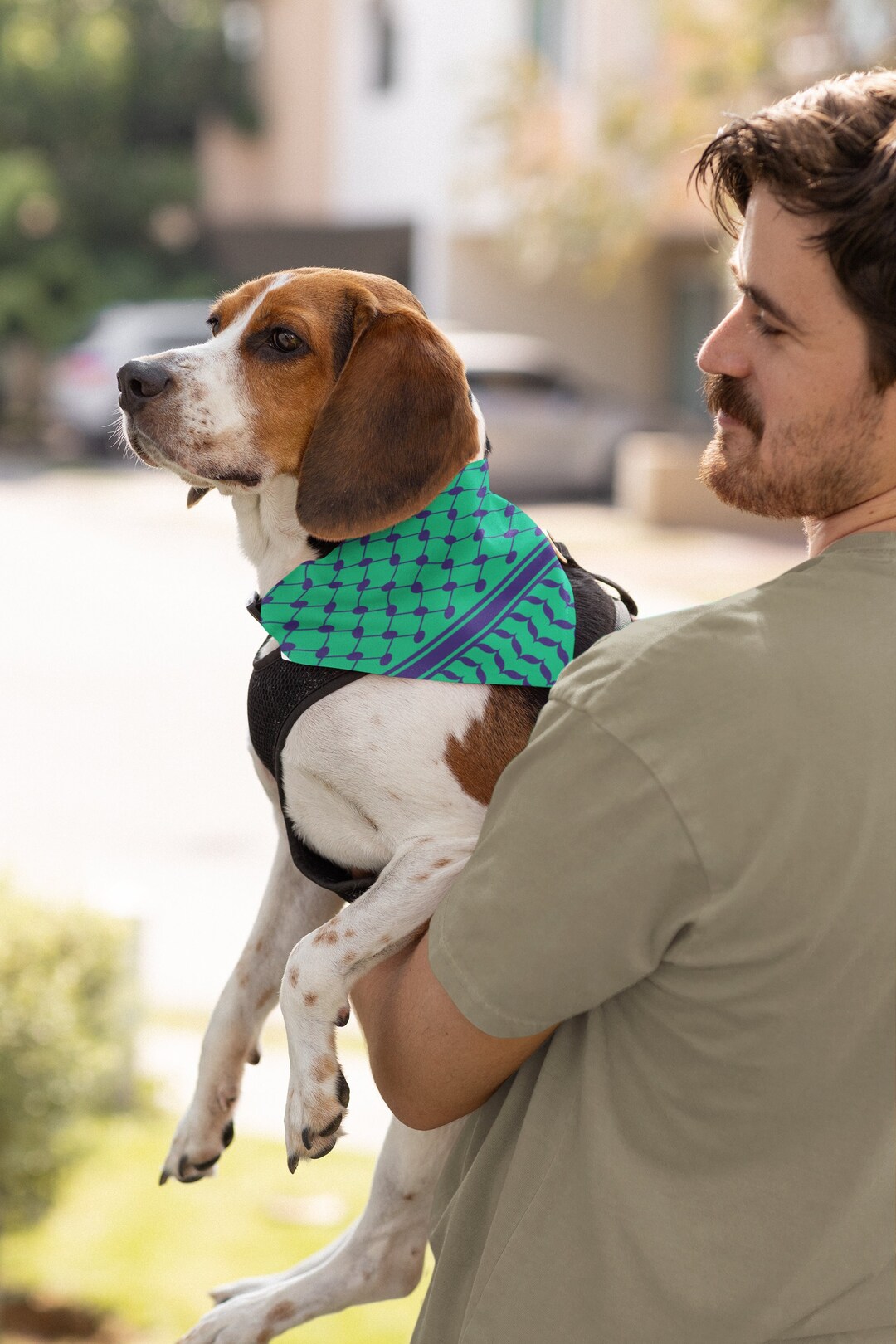 Green Cat Dog Pet Keffiyeh Hirbawi Palestinian Pattern Bandana - Etsy