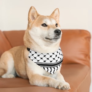 White Cat Dog Pet Keffiyeh Hirbawi Palestinian Pattern Bandana Shemagh ...