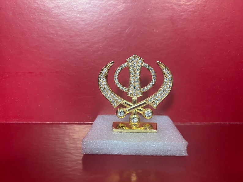 Sikh Religious Symbol Khanda Sahib Idol Metal Statue for Car Dashboard ...