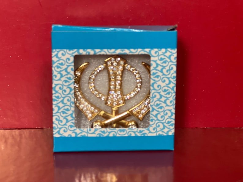 Sikh Religious Symbol Khanda Sahib Idol Metal Statue for Car Dashboard ...