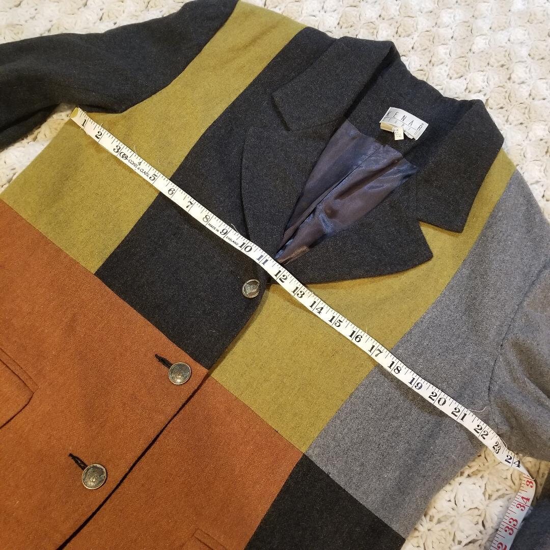 Vintage Kenar Studio Patchwork Color Block Blazer Jacket Lined - Etsy