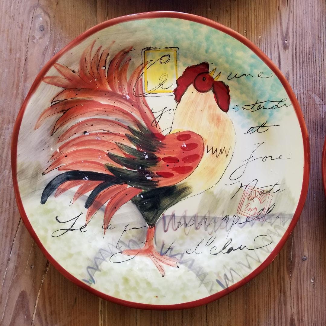 4 Certified International Susan Winget Le Rooster Dinner Plates 11 ...