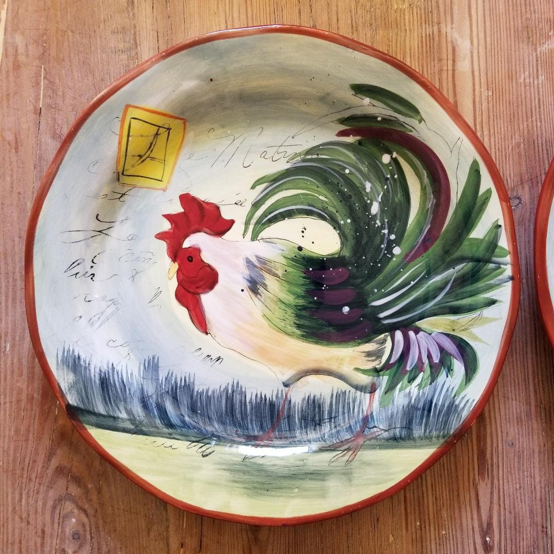 4 Certified International Susan Winget Le Rooster Dinner Plates 11 ...