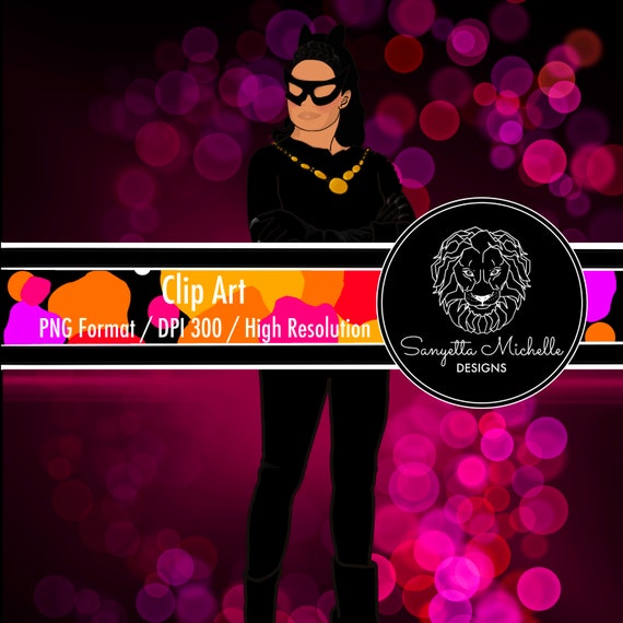 Digital Clip Art Femme Feline Super Villain - Etsy