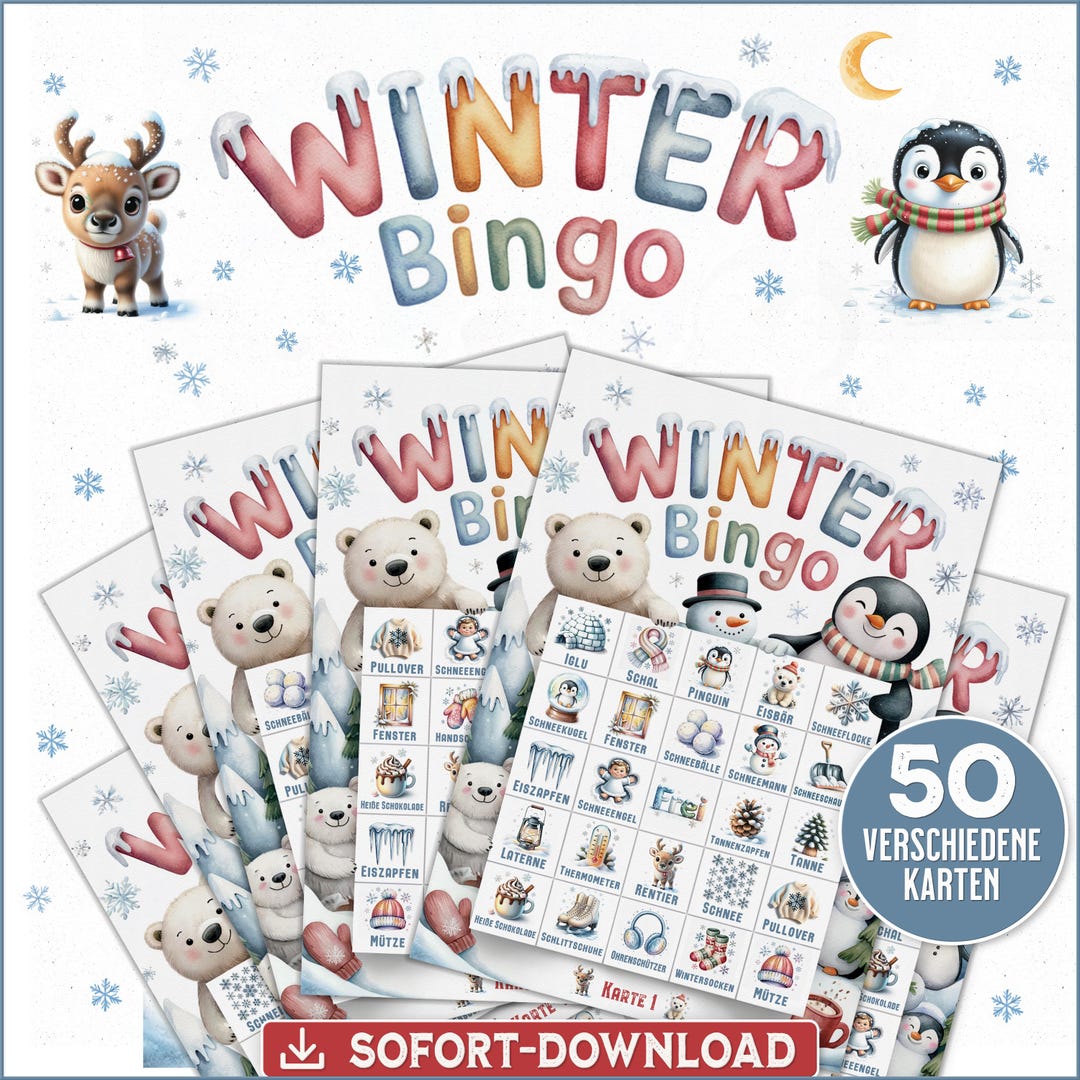 Winter Bingo Game (german) | Winter Bingo | Game for the Winter ...