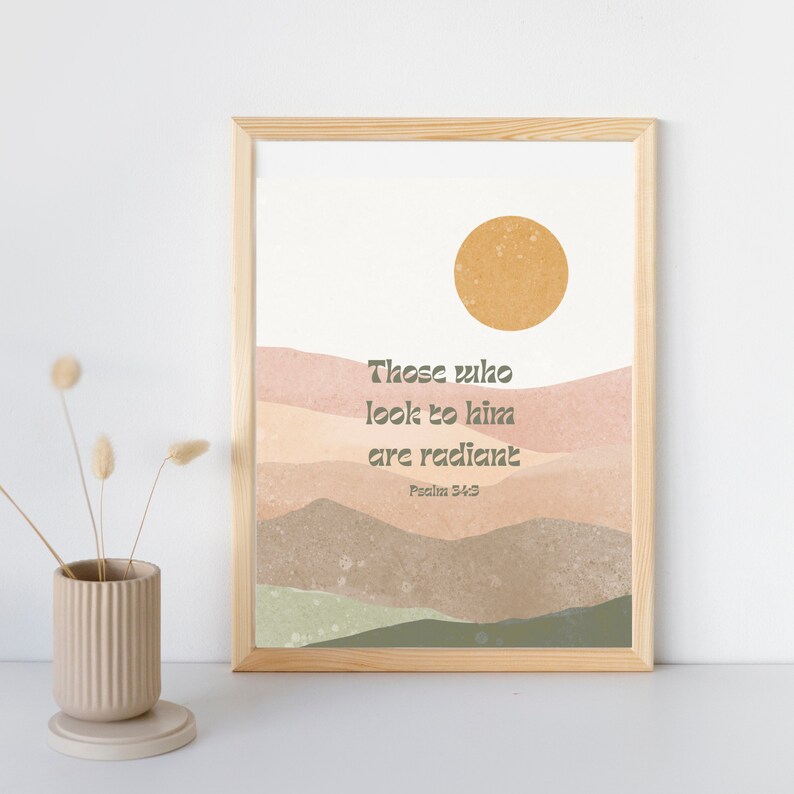 Desert Printable, Bible Verse Decor, Psalm 34:5, Instant Download ...