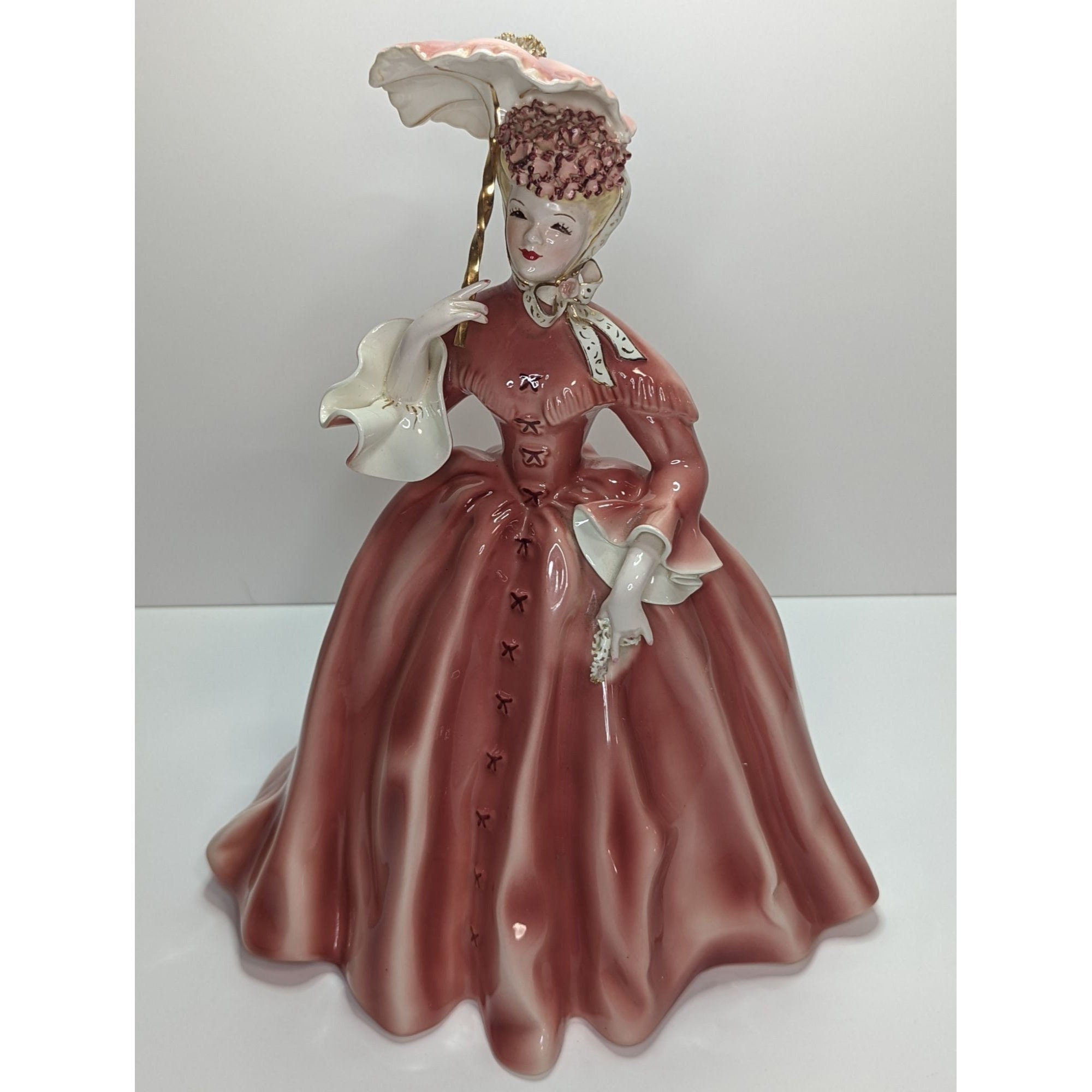 Vivian Figure by Florence Ceramics Pasadena California Parasol Rose ...