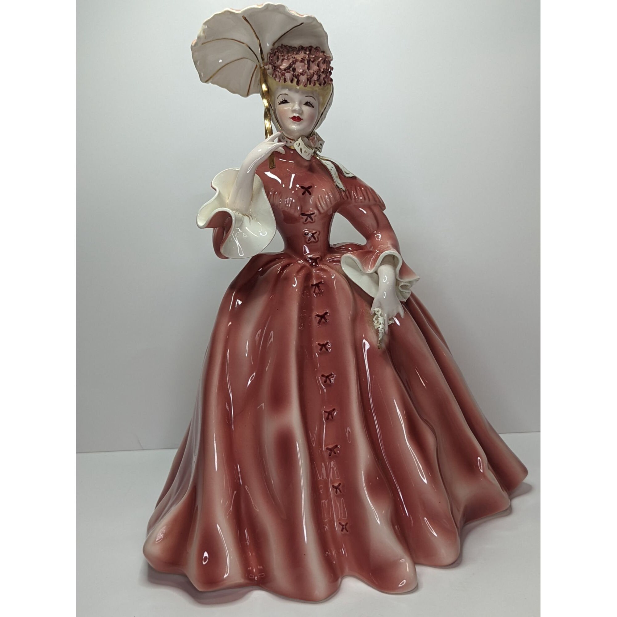 Vivian Figure by Florence Ceramics Pasadena California Parasol Rose ...