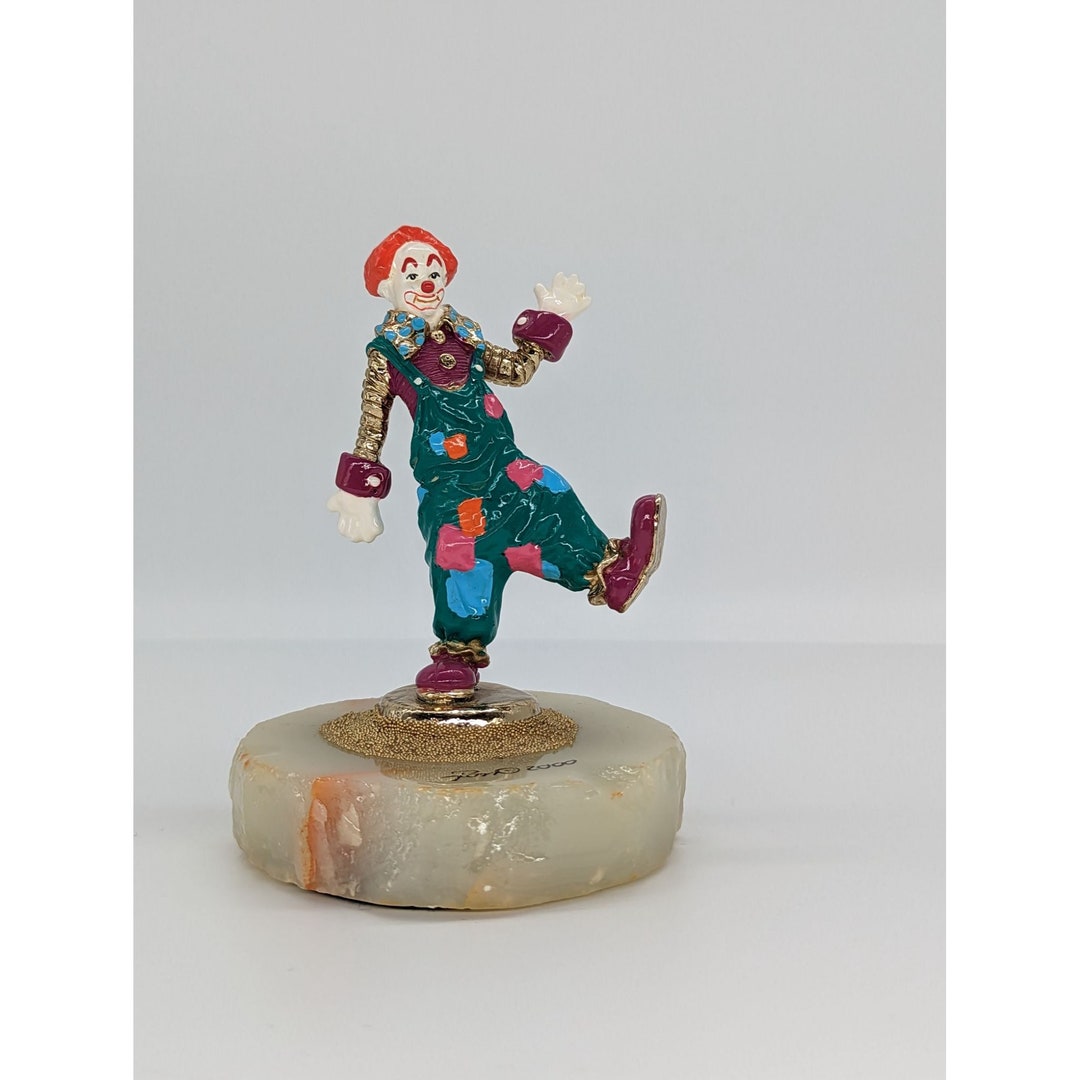 Vintage Ron Lee Clown Playful on Onyx Base Signed Patchwork - Etsy