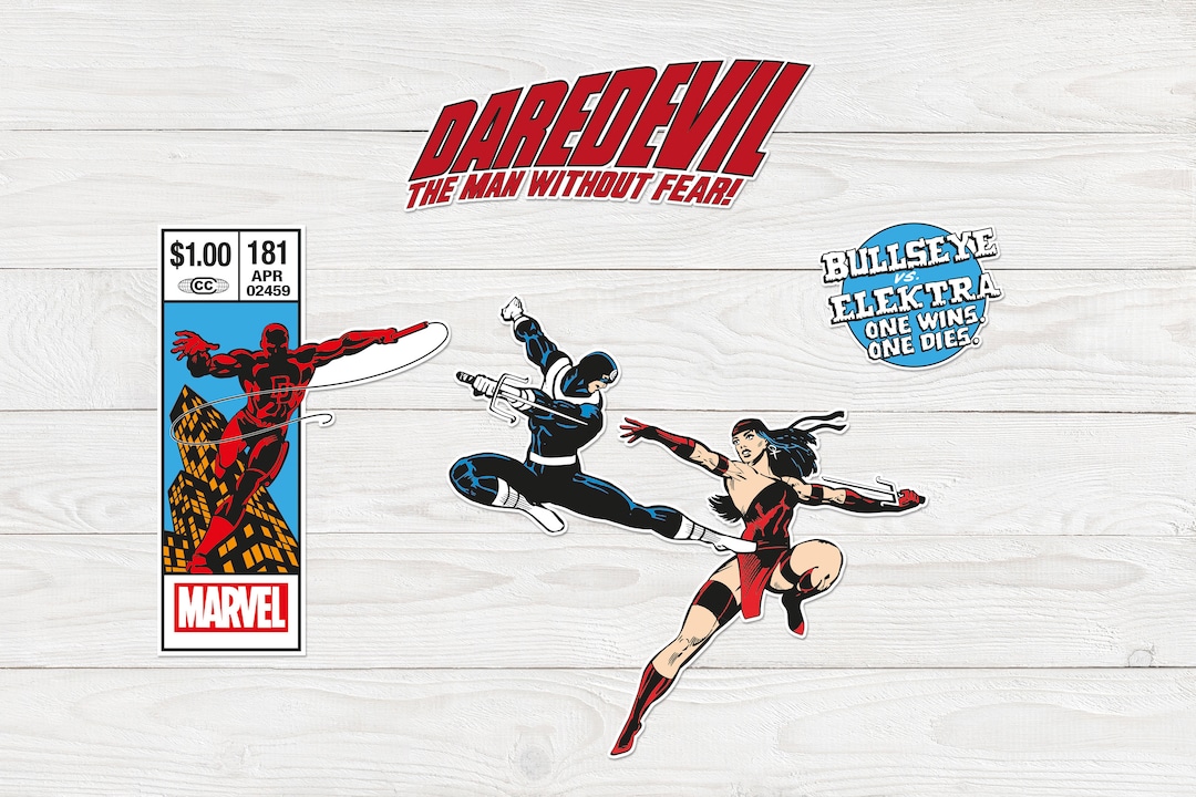 Daredevil Stickers - Bullseye VS Elektra - Etsy