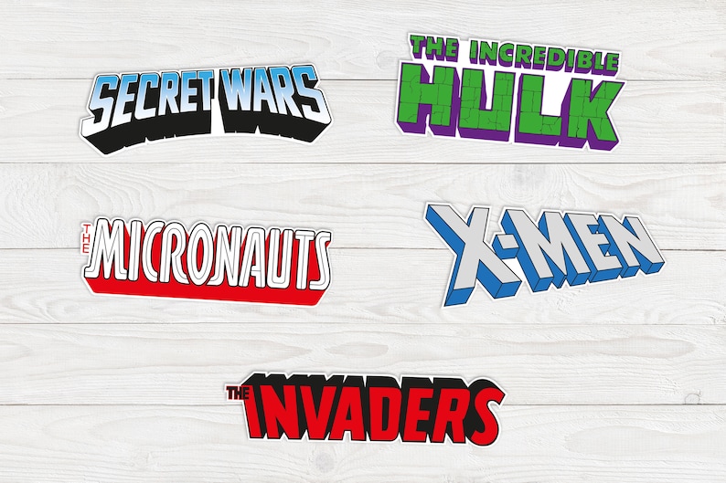 Marvel Comic Logo Stickers Set 1 - Etsy