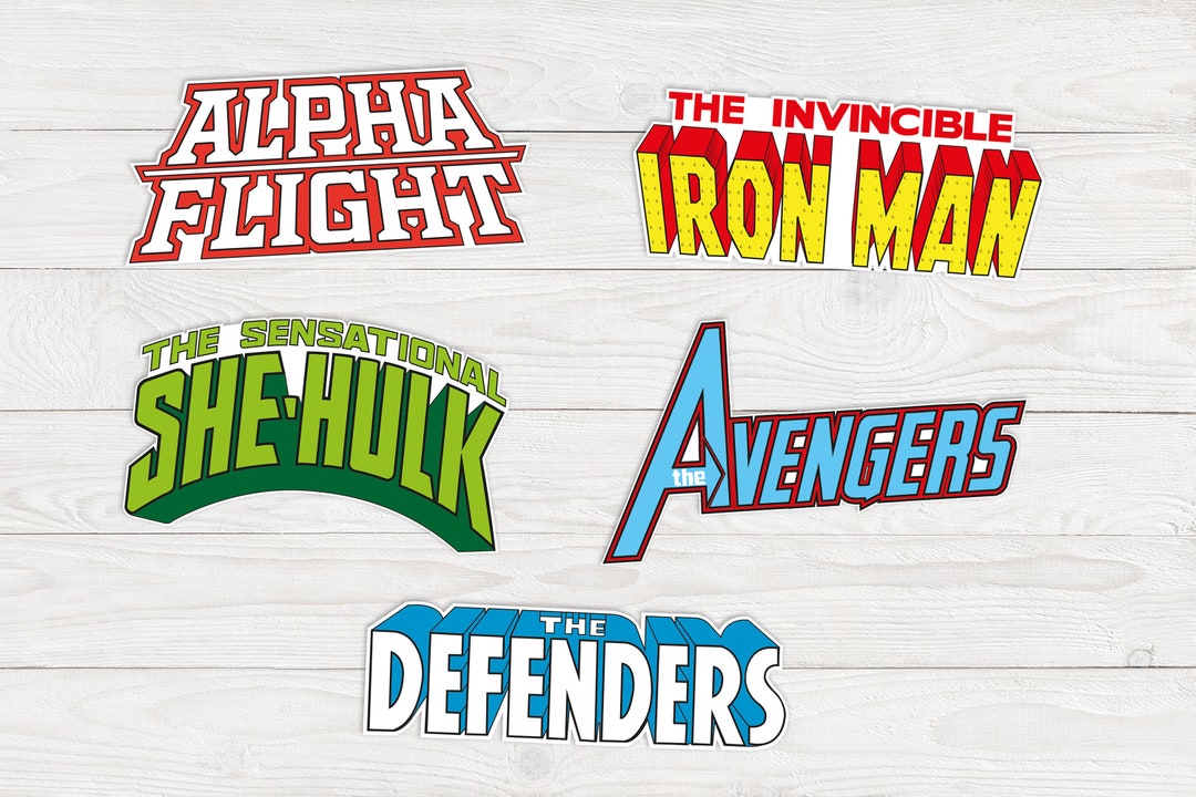 Marvel Comic Logo Stickers Set 2 - Etsy
