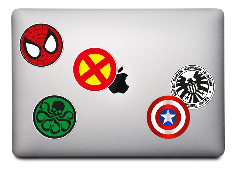 Marvel Comic Round Logo Stickers Set 1 - Etsy