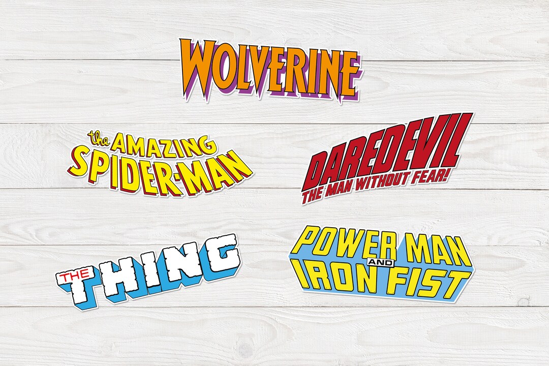 Marvel Comic Logo Stickers - Set 3 - Etsy
